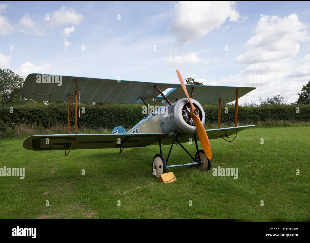 Replica Sopwith Dove two seat biplane of the 1920s at the Shuttleworth ...
