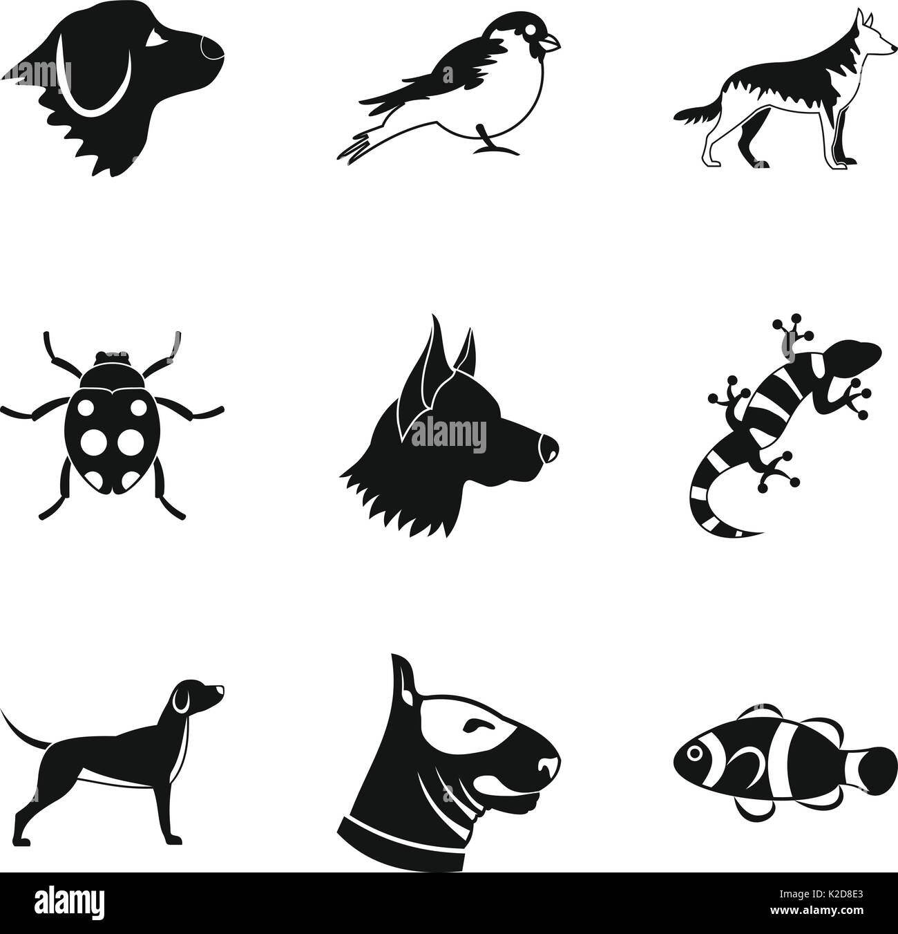 Dog breed icons set, simple style Stock Vector Image & Art - Alamy