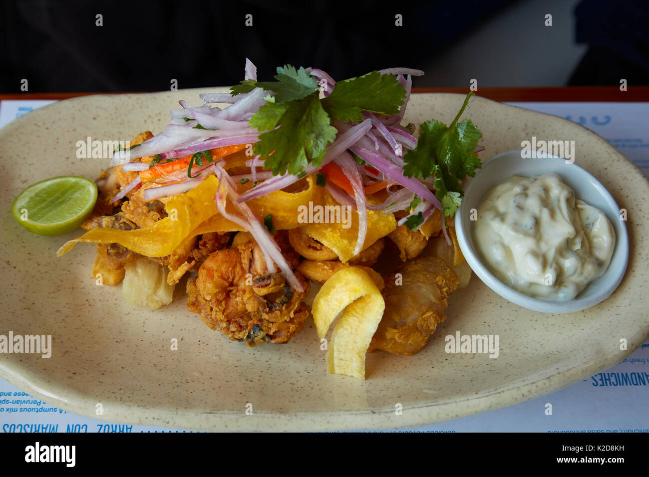 Seafood meal at Barrio Ceviche Restaurant, Plaza de Armas, Cusco, Peru ...