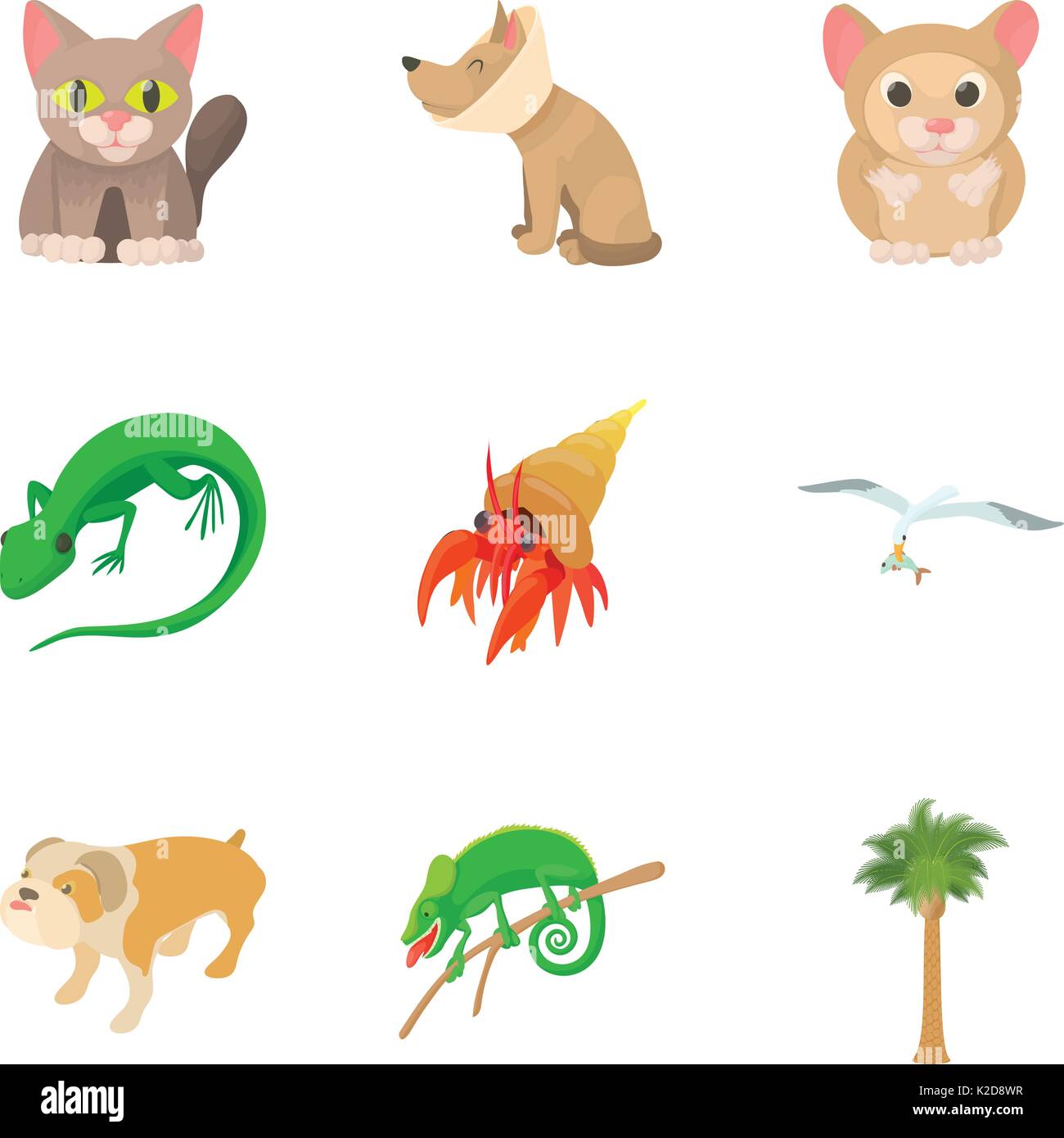 Small animal icons set, cartoon style Stock Vector Image & Art - Alamy