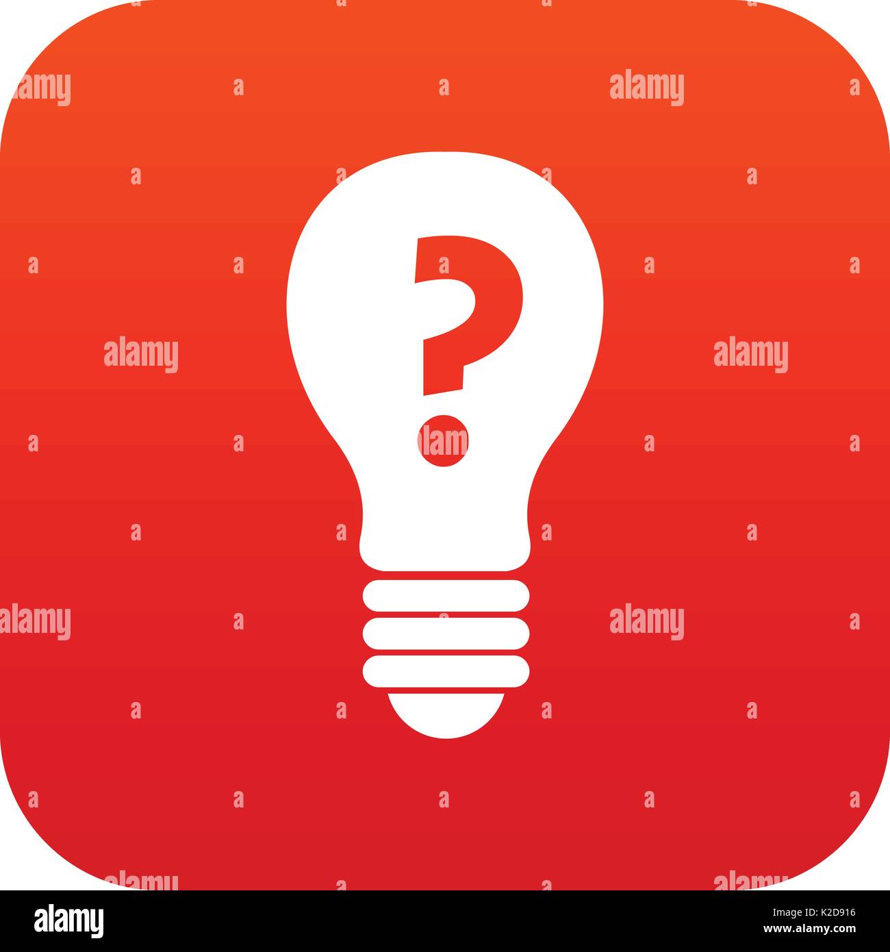 Light bulb with question mark inside icon digital red Stock Vector ...