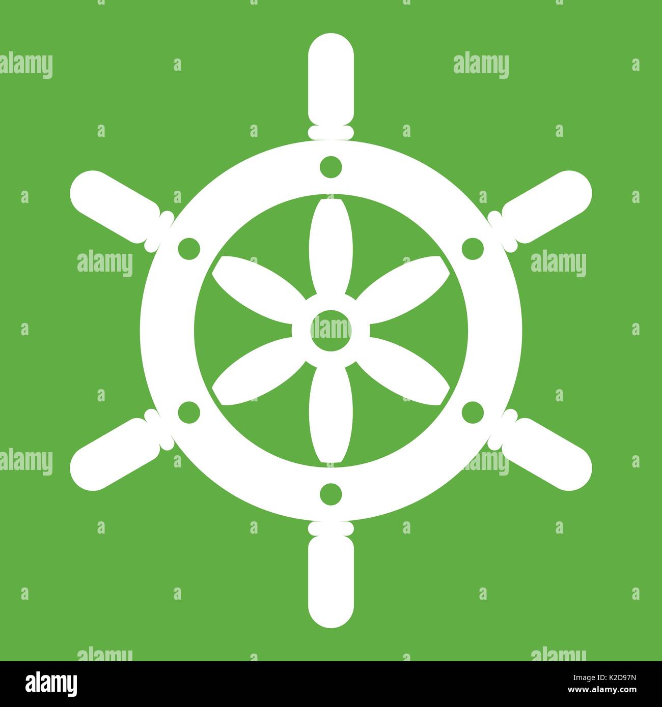 Ship wheel icon green Stock Vector Image & Art - Alamy