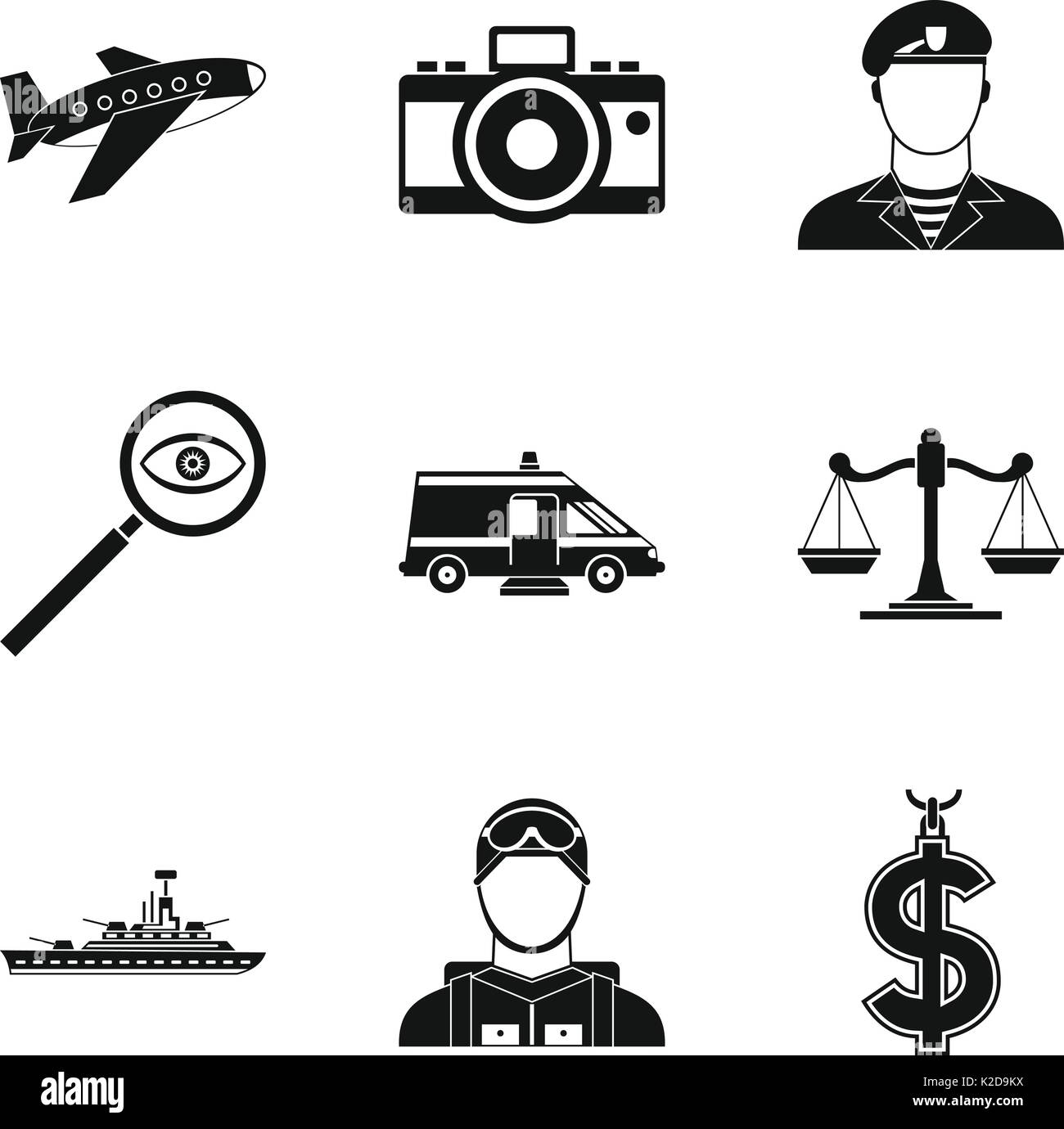 Police officer icons set, simple style Stock Vector Image & Art - Alamy