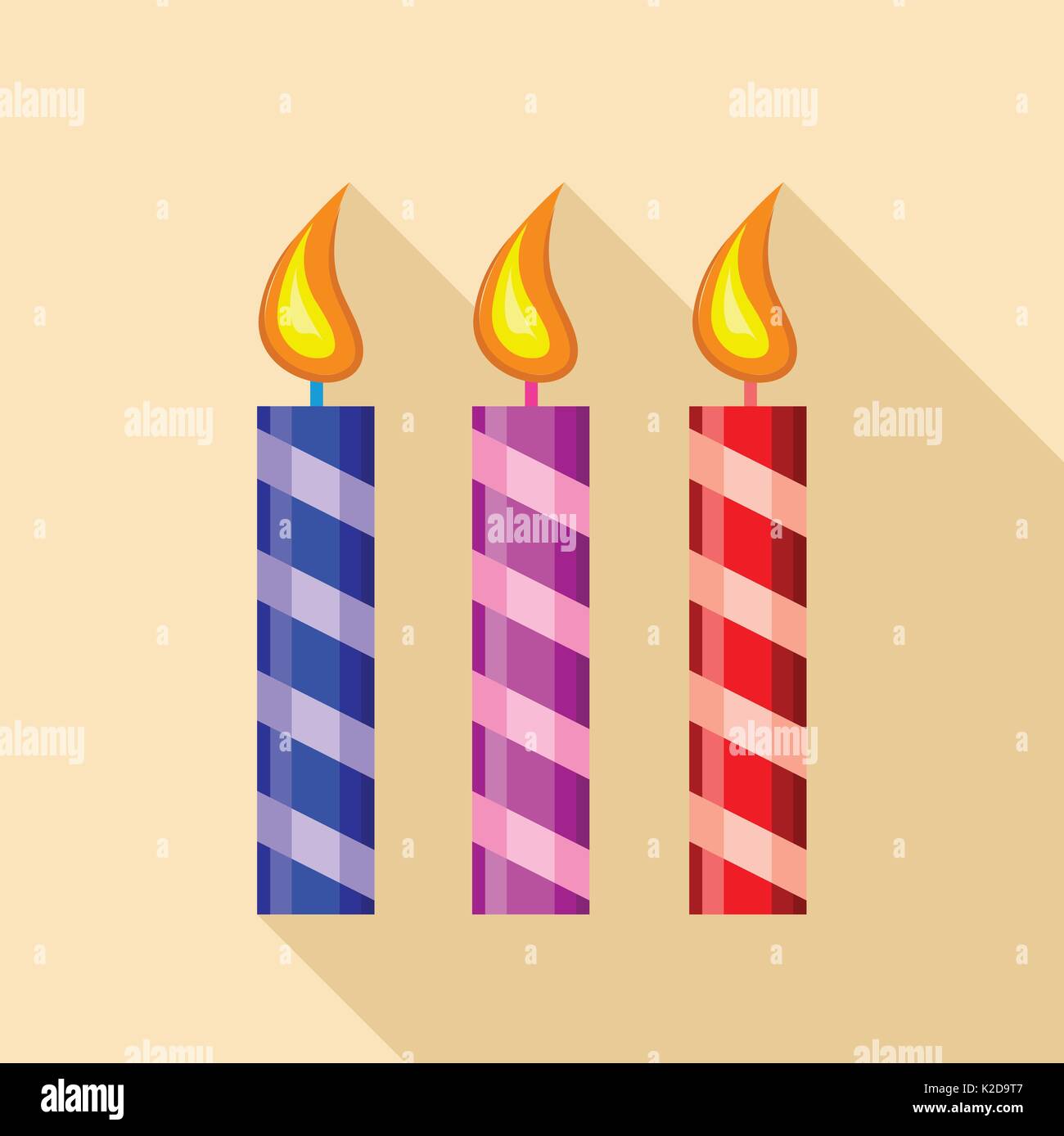 Three candle icon, flat style Stock Vector Image & Art - Alamy
