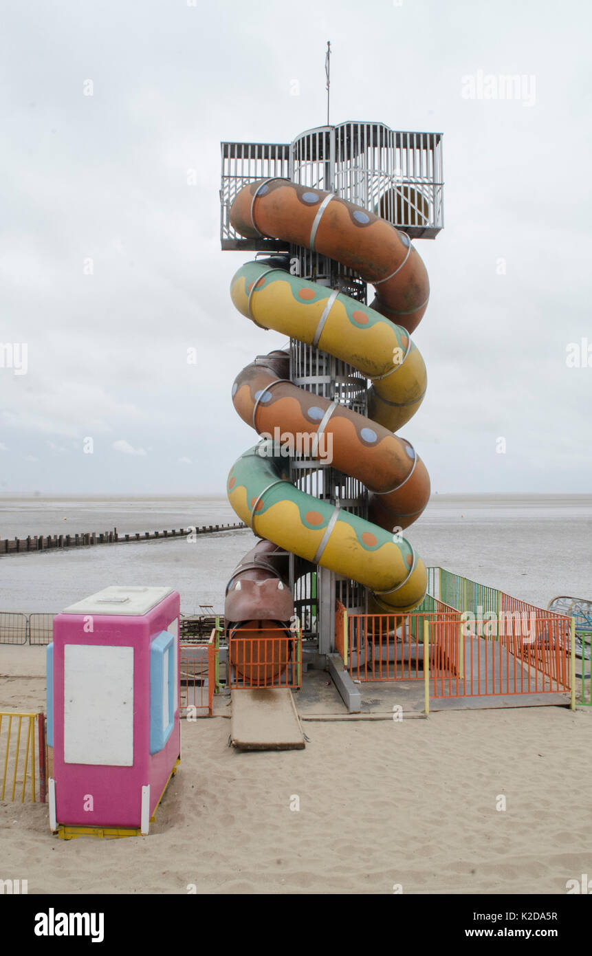Funfair Rides On Cleethorpes Beach High Resolution Stock Photography ...