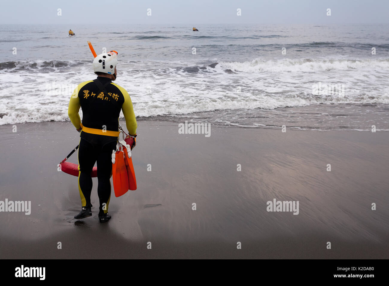 A Japanese life guard on the beach in Chigasaki, Kanagawa, Japan Stock ...