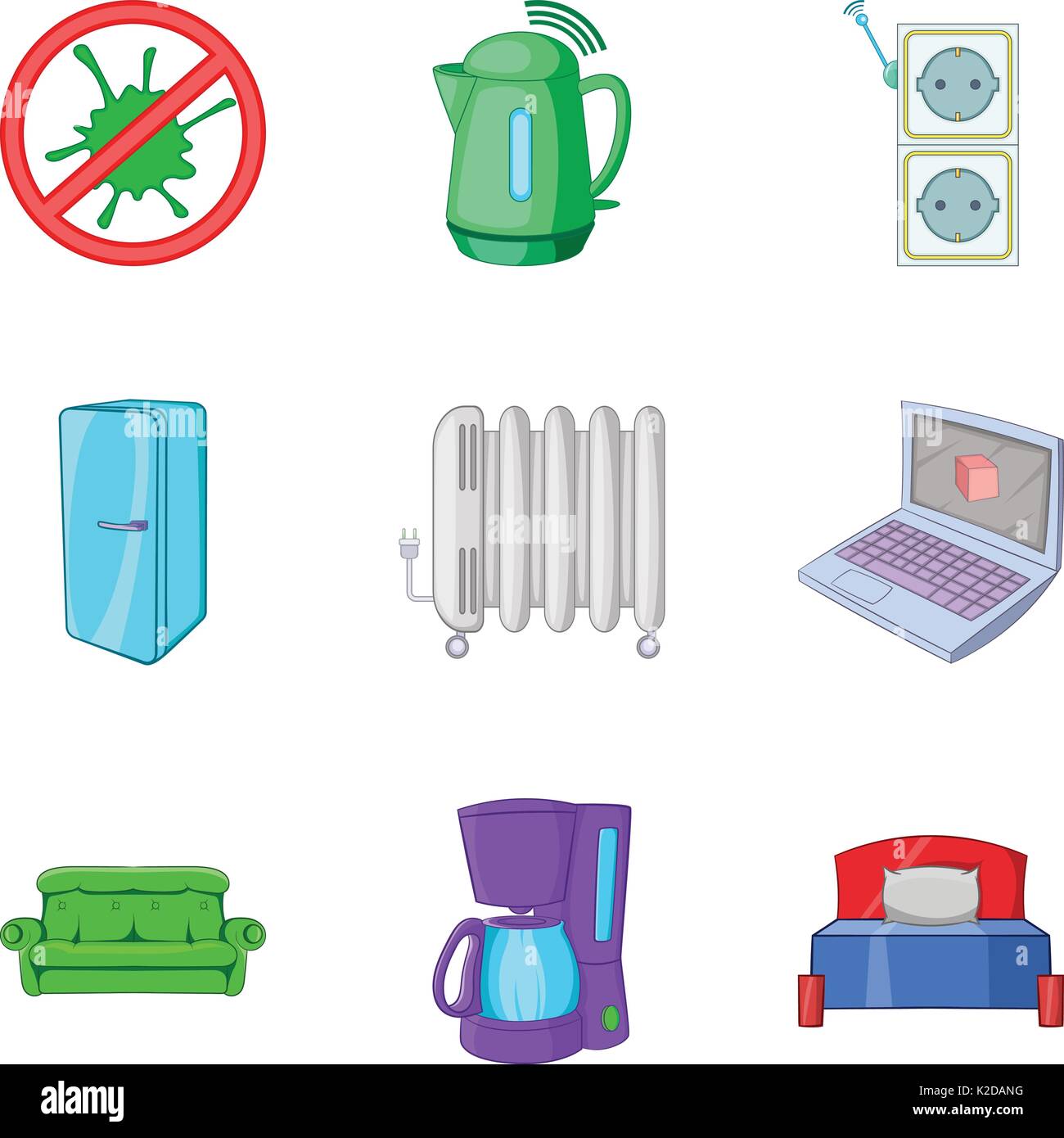 Clean apartment icons set, cartoon style Stock Vector Image & Art - Alamy