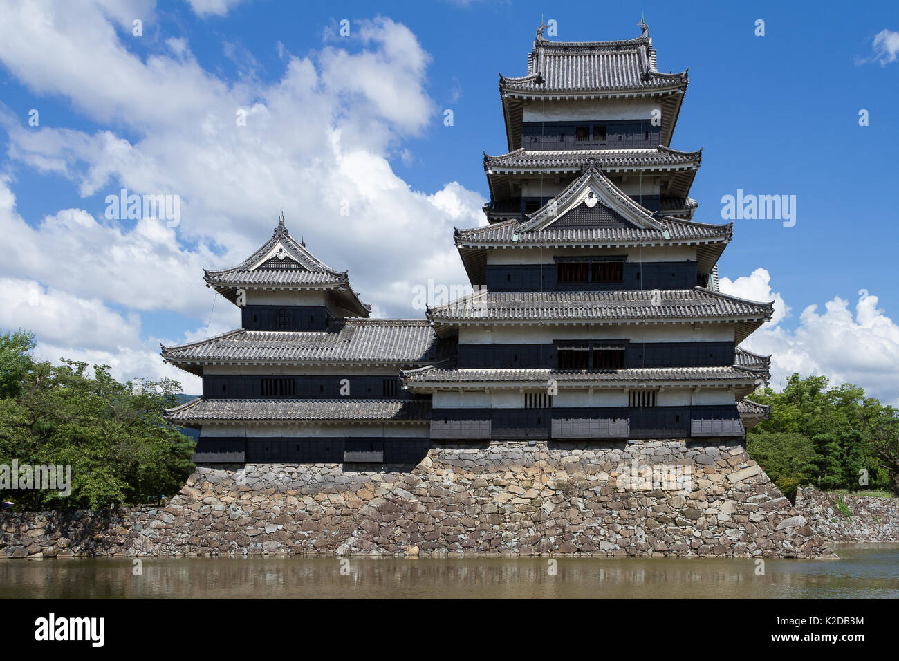 The distinctive and historic keep of Matsumoto Castle, known as the ...