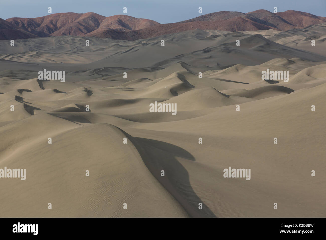 Nazca coastal desert with sand dunes, San Fernando Reserve, Peru ...