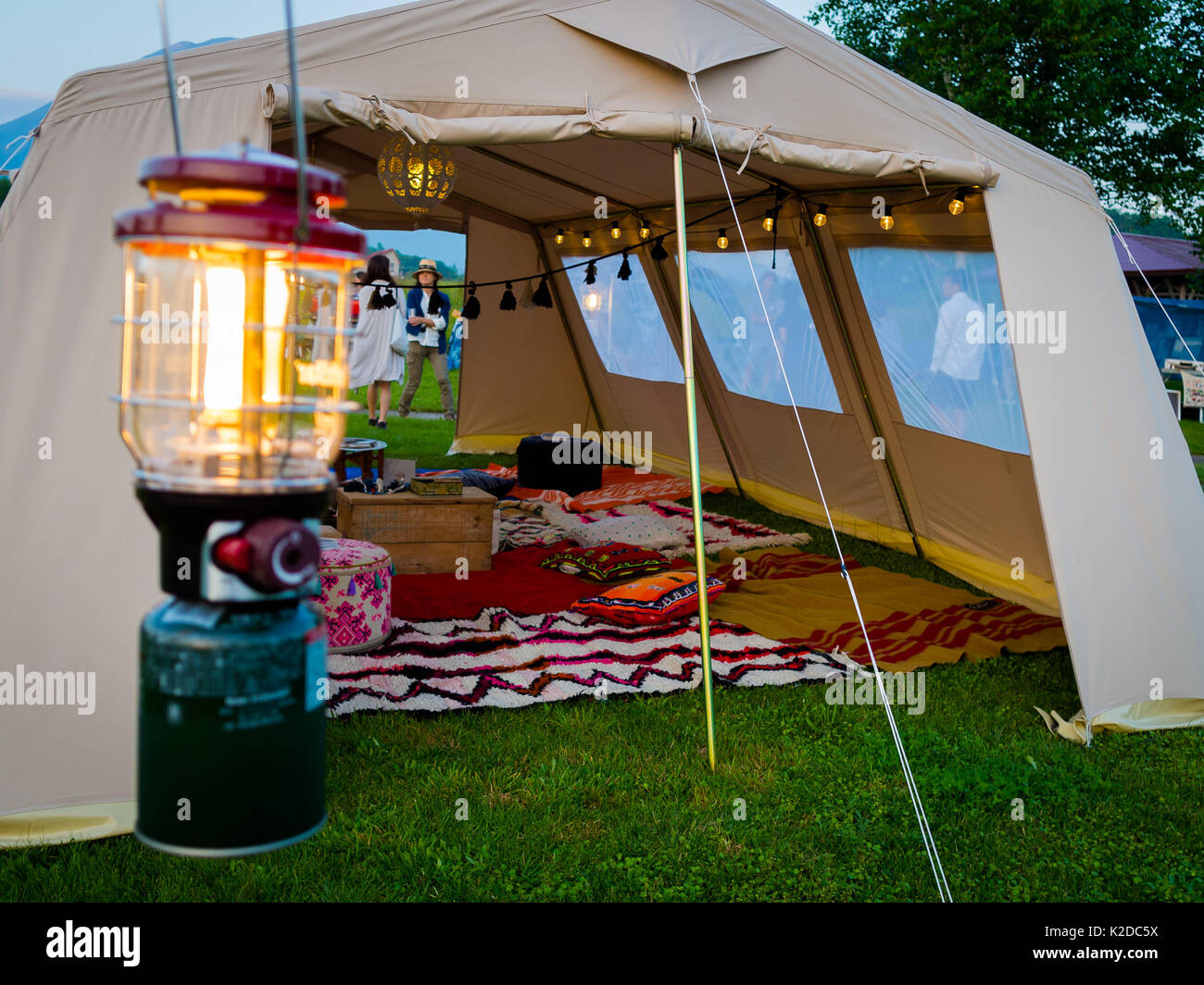 TOKYO, JAPAN JUNE 28 - 2017: Beautiful tent located in outdoors in ...
