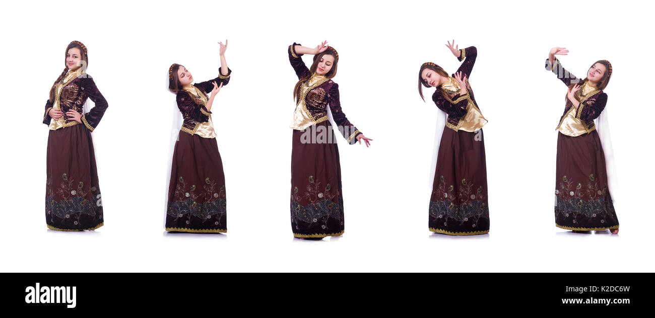 Young lady dancing traditional azeri dance Stock Photo - Alamy