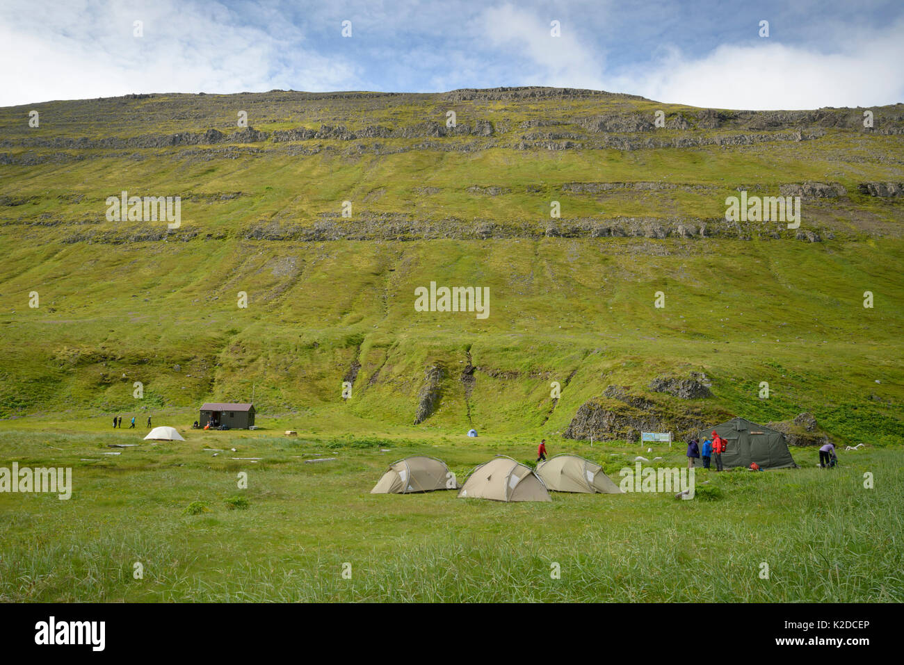 Remote campsite, Hofn, Hornvik, Hornstrandir, Iceland. July Stock Photo ...