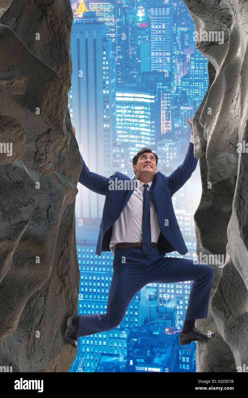 Businessman overcoming challenges in business concept Stock Photo - Alamy
