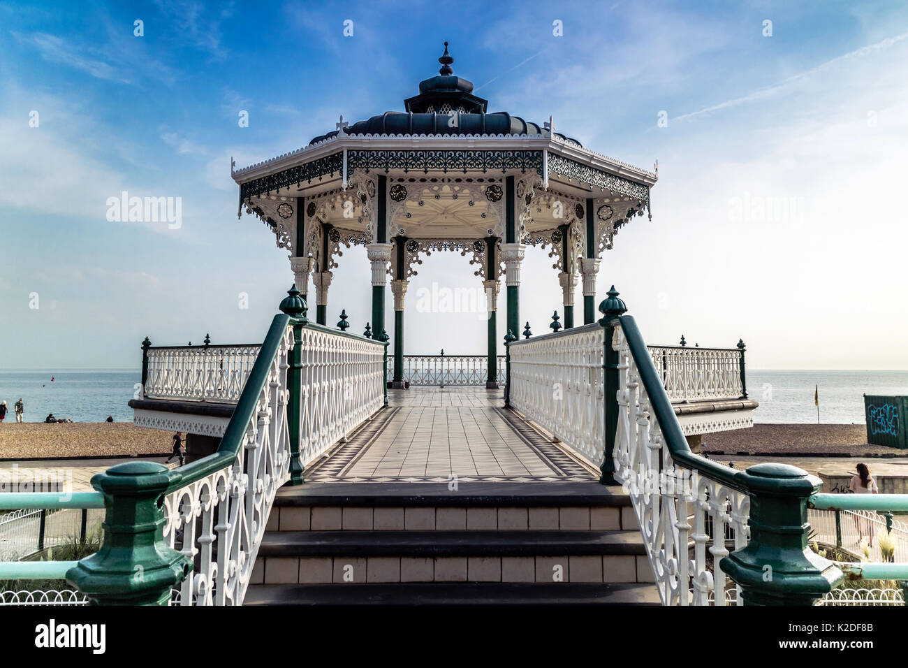 The Brighton bandstand on Brighton seafront beach, Brighton, West ...