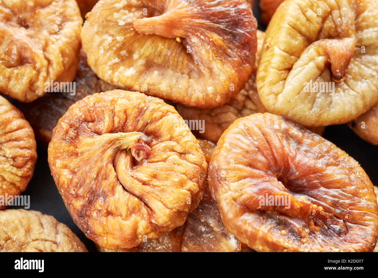 Extreme close up picture of dried figs, shallow depth of field Stock ...