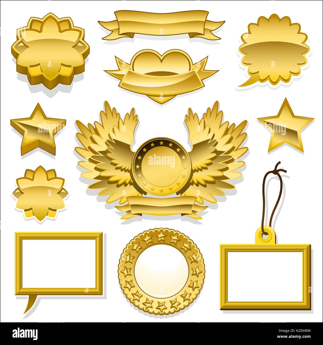Gold crest icon elements Stock Vector Images - Alamy