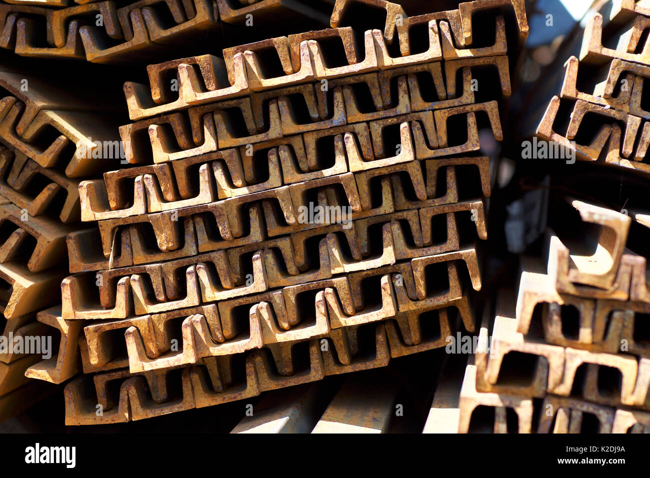Metal profile channel in packs at the warehouse of metal products ...