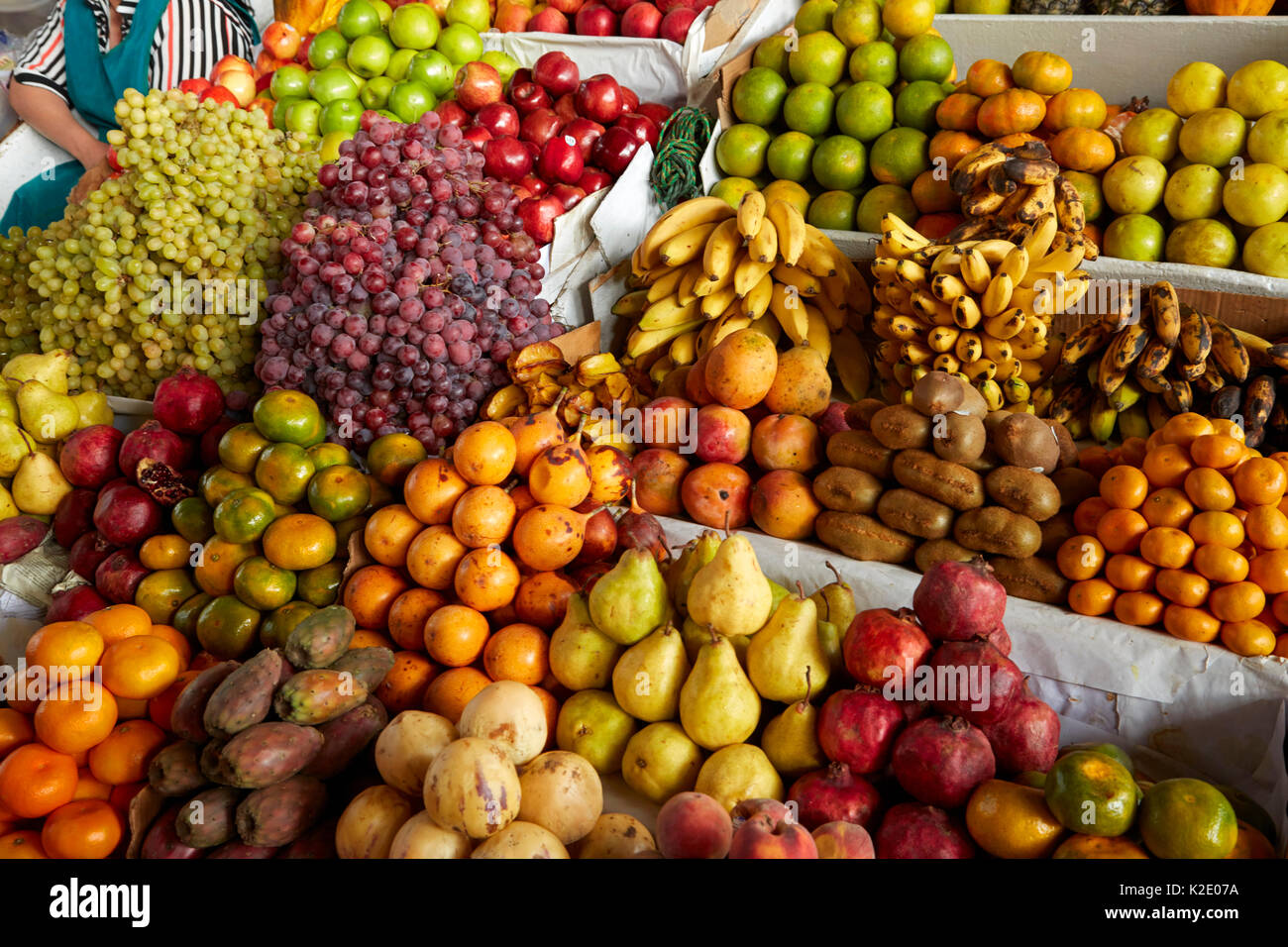Fruit stall at San Pedro Market, Cusco, Peru, South America Stock Photo ...