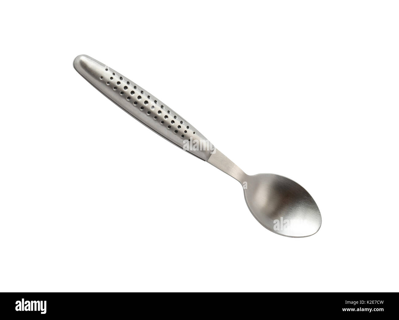 New metal spoon isolated on white background with clipping path Stock ...