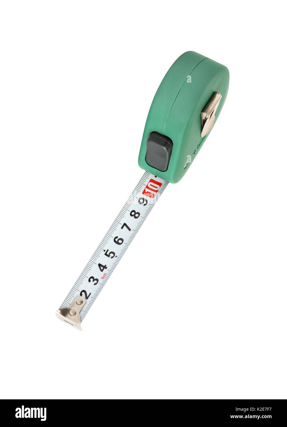 Green tape measure isolated on white background with clipping path ...