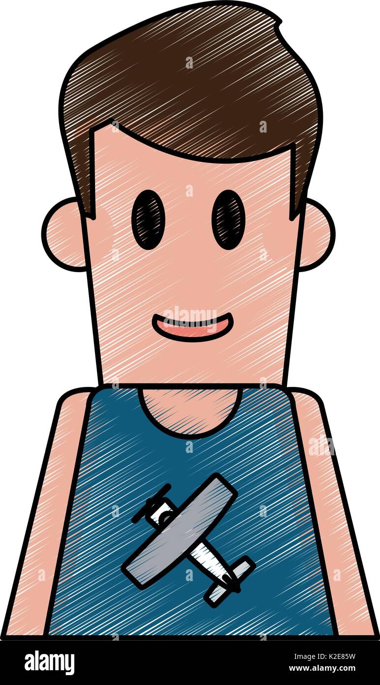 Colorful doodle man over white background vector illustration Stock ...