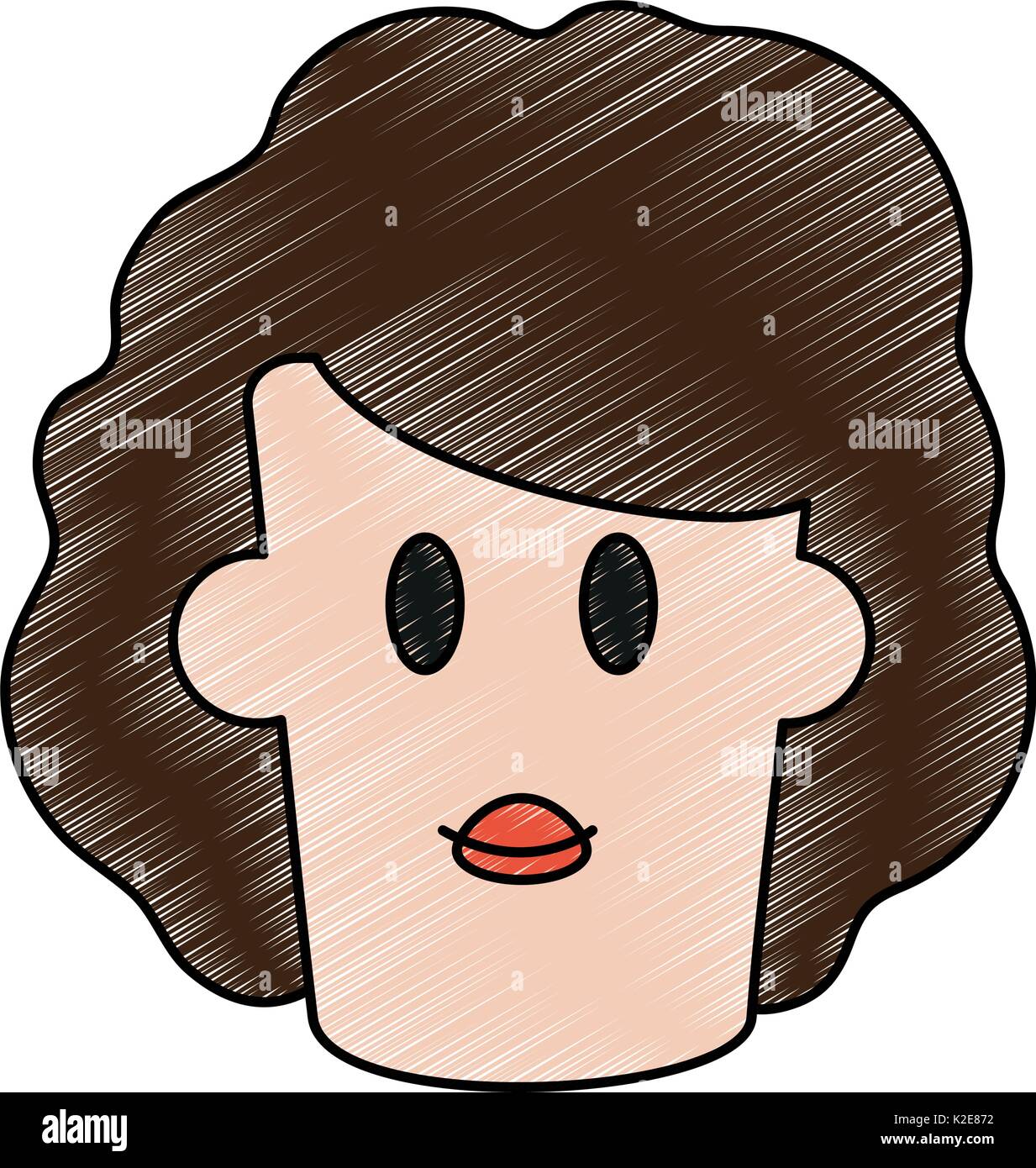 Colorful woman head doodle over white background vector illustration ...