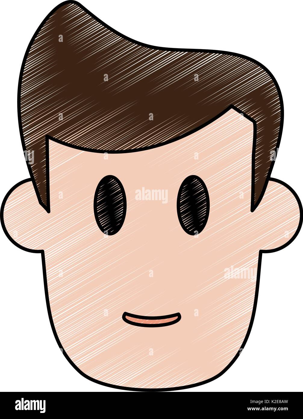 Colorful man head doodle over white background vector illustration ...