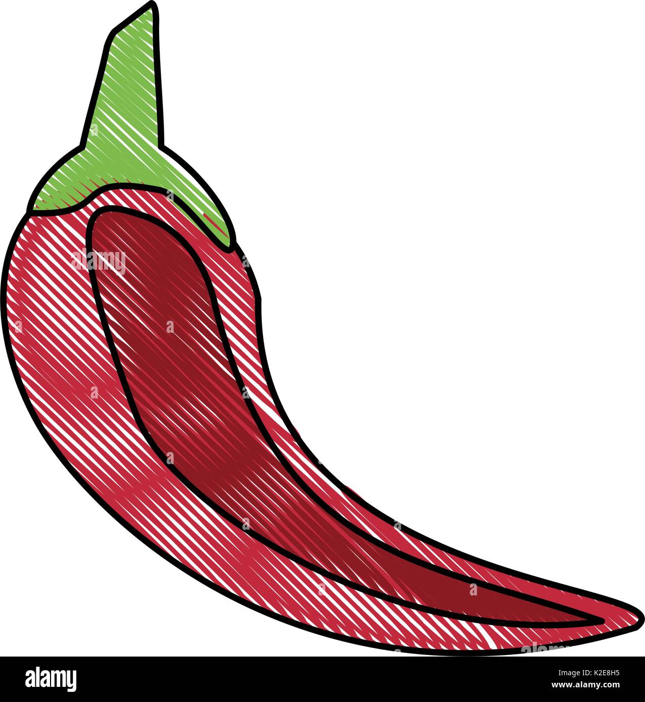 Colorful chili doodle over white background vector illustration Stock ...