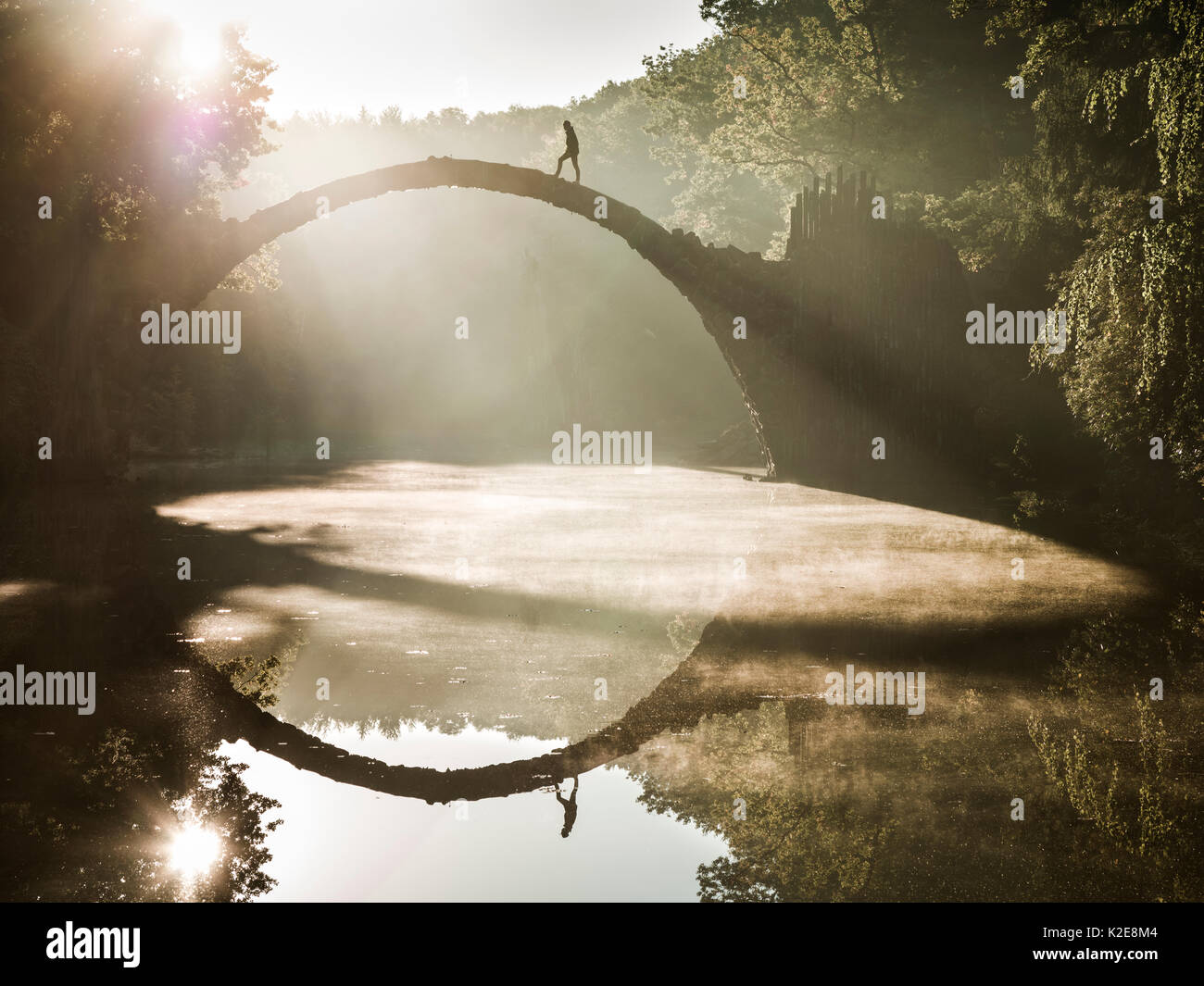 Rakotz Bridge or Devil's Bridge in Kromlau Park, Kromlau, Saxony ...