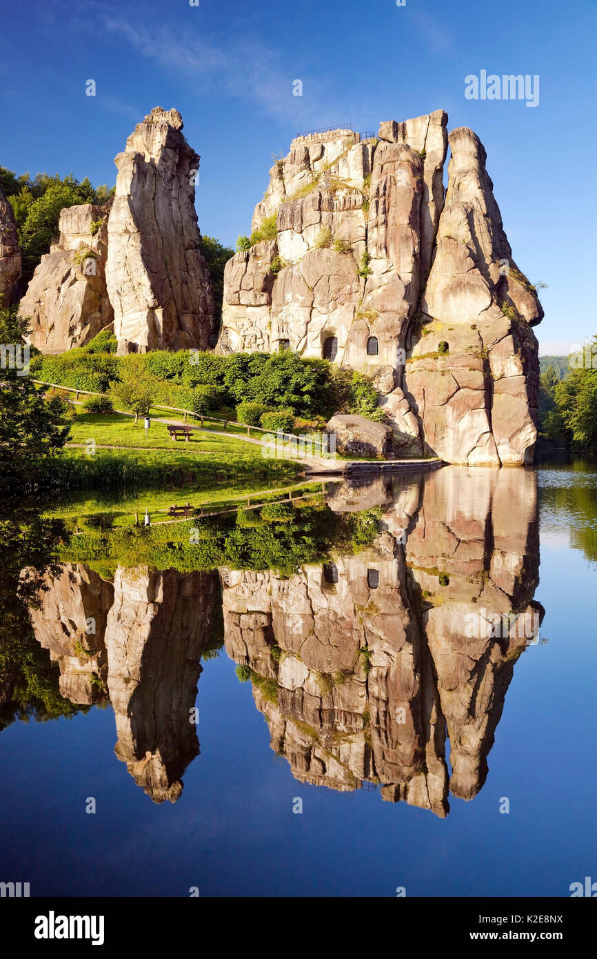 Extern stones, Externsteine, sandstone formation, Teutoburg Forest ...