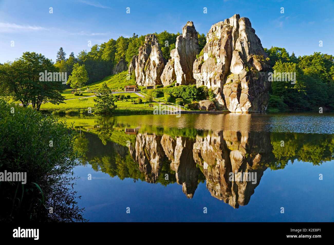 Extern stones, Externsteine, sandstone formation, Teutoburg Forest ...