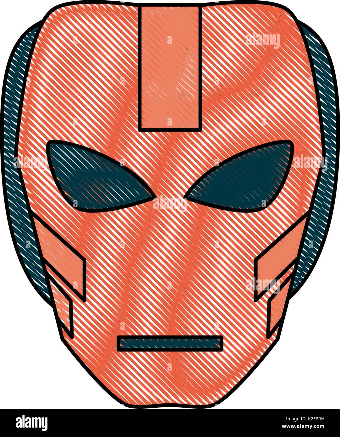 Colorful villain mask costume doodle over white background vector ...
