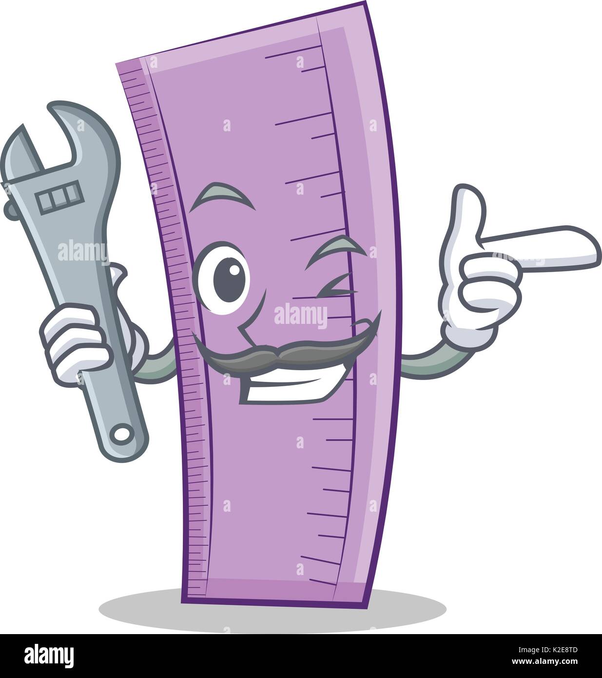 Mechanic ruler character cartoon style Stock Vector Image & Art - Alamy