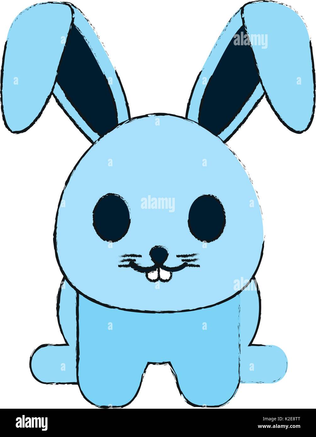 Colorful kawaii bunny doodle over white background vector illustration ...