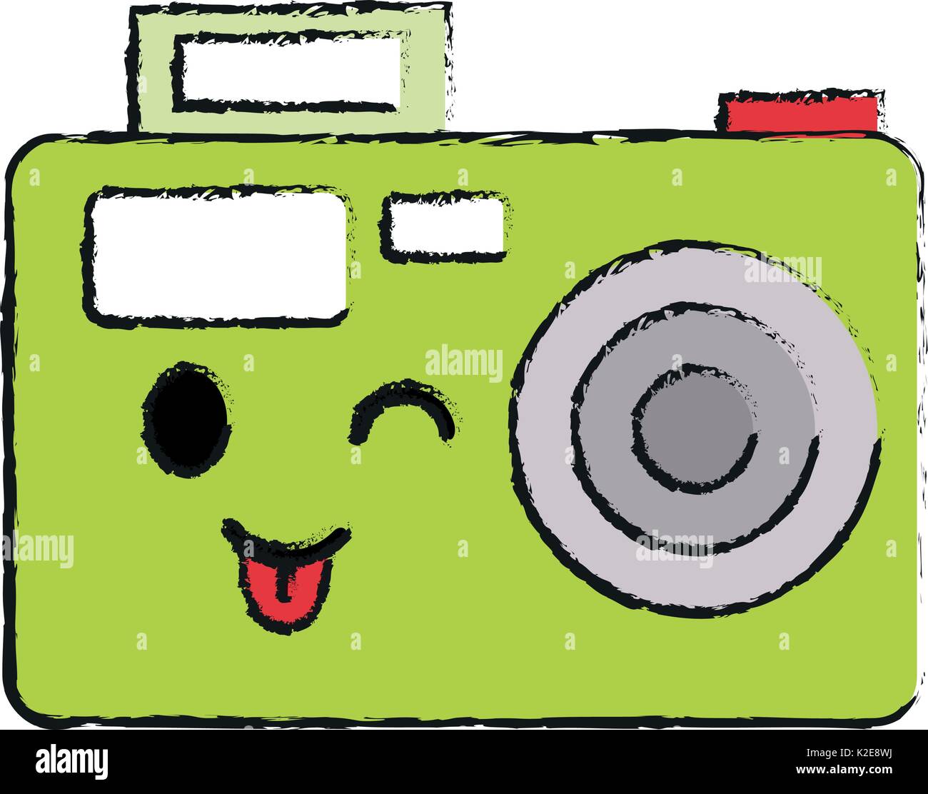 Colorful kawaii camera doodle over white background vector illustration ...