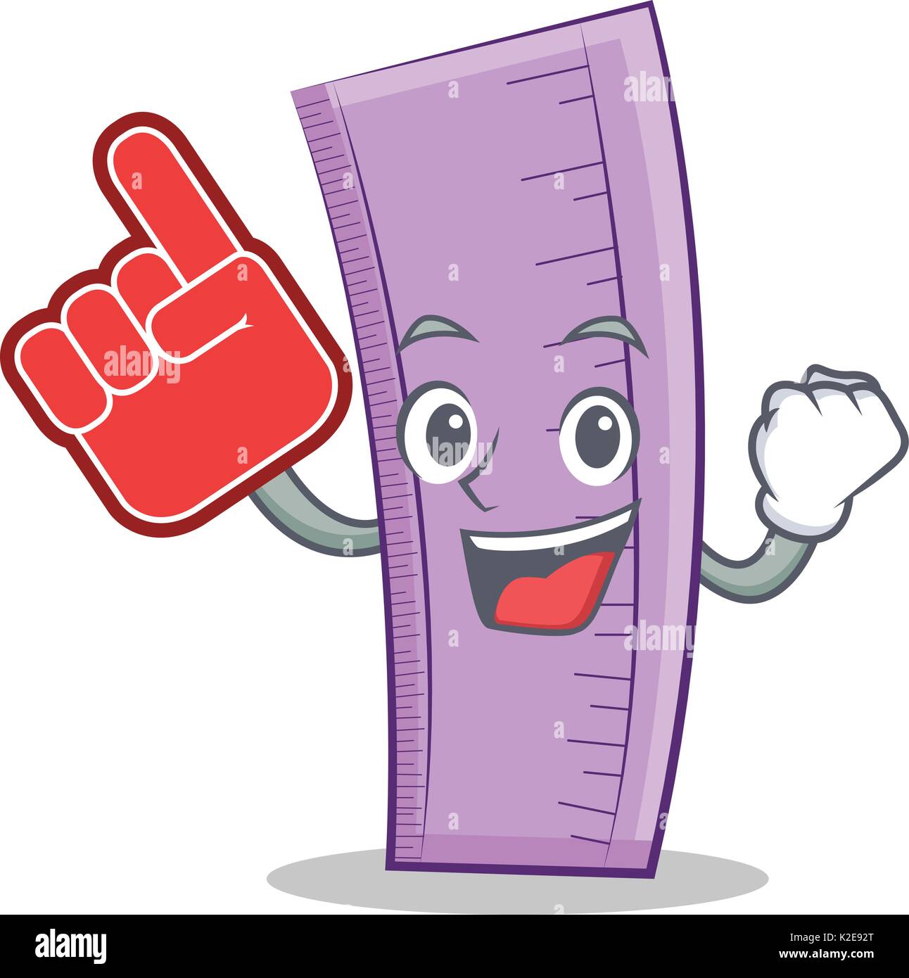Foam finger ruler character cartoon style Stock Vector Image & Art - Alamy