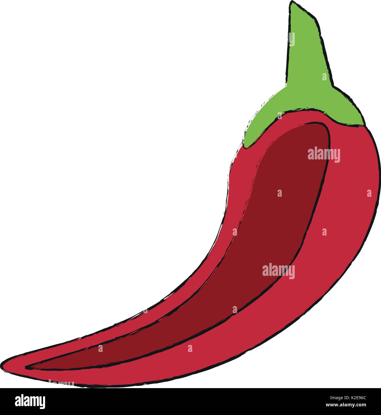 Colorful chili doodle over white background vector illustration Stock ...