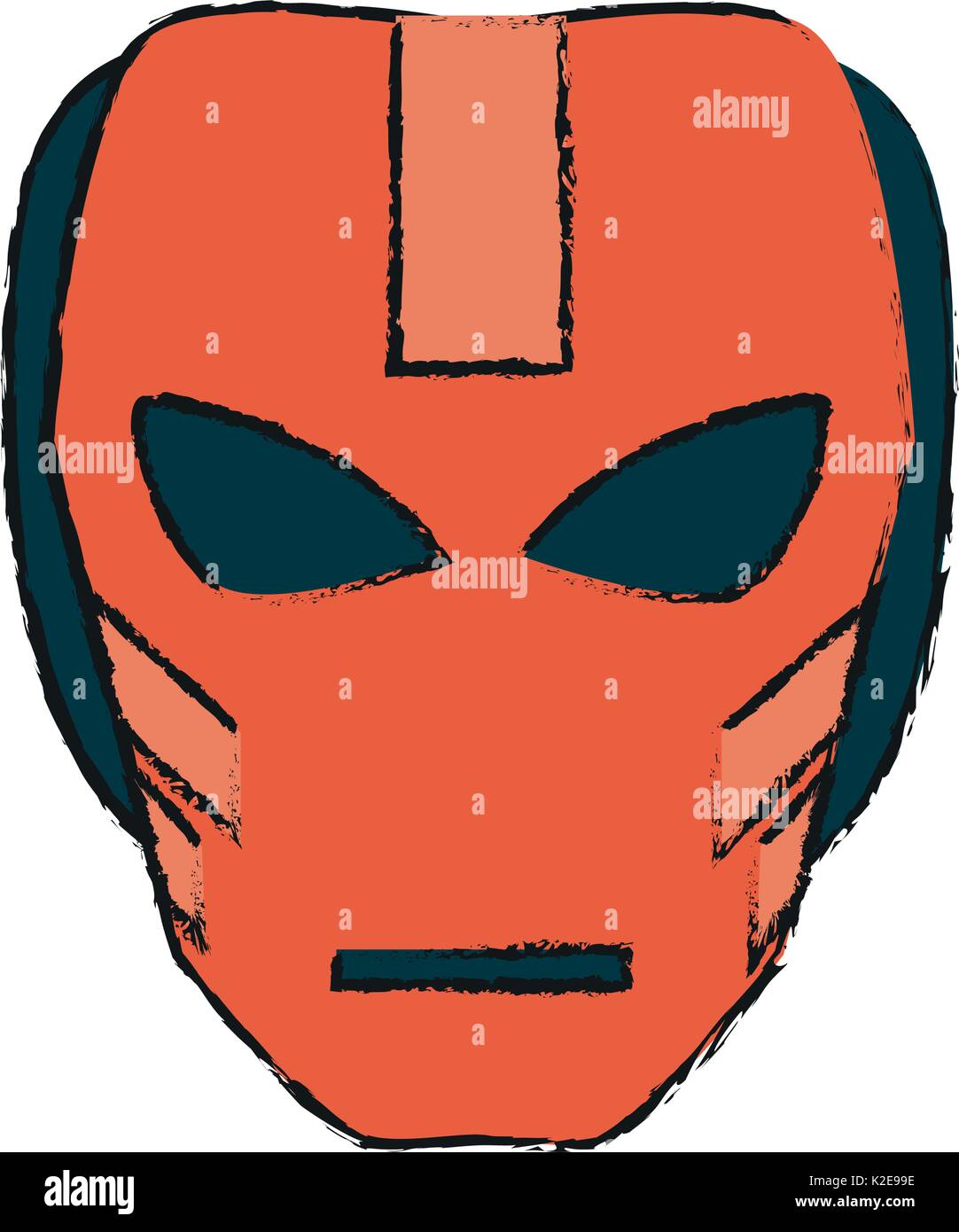 Colorful villain mask costume doodle over white background vector ...