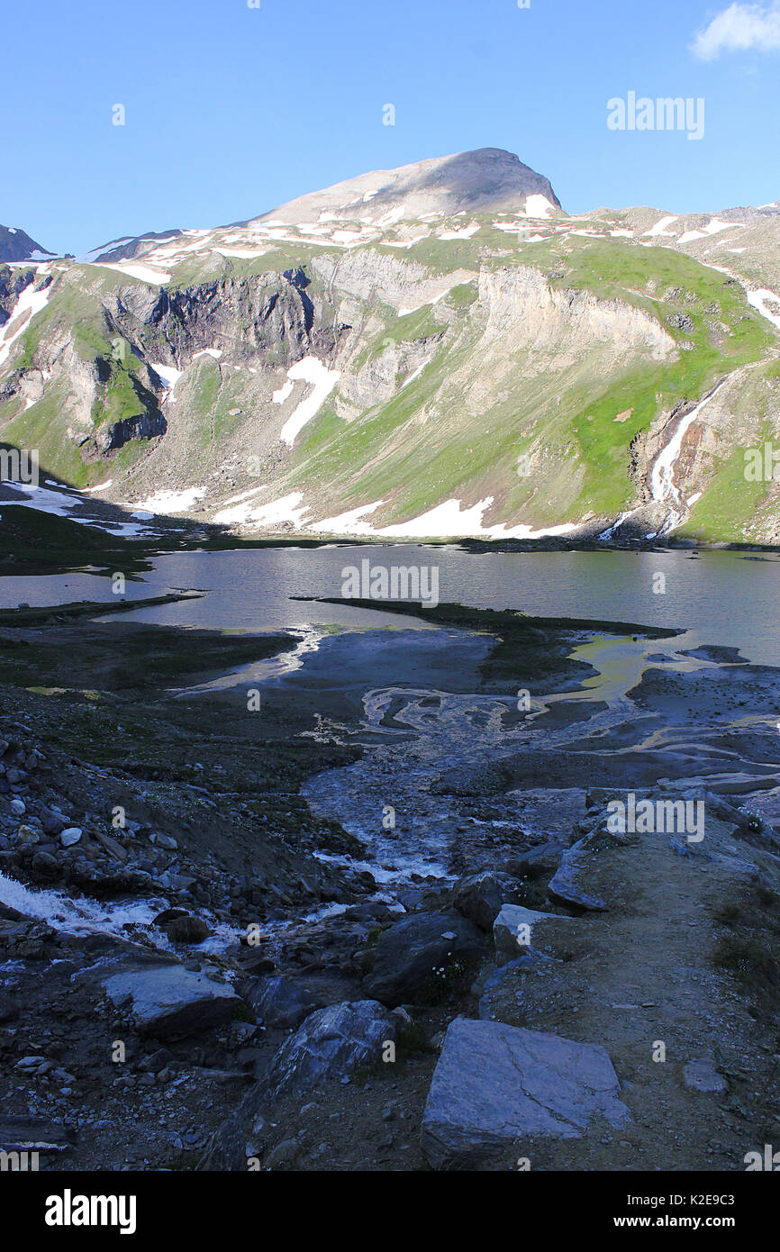 Alpine lake in the middle of the Hohe Tauern National Park, Austria ...