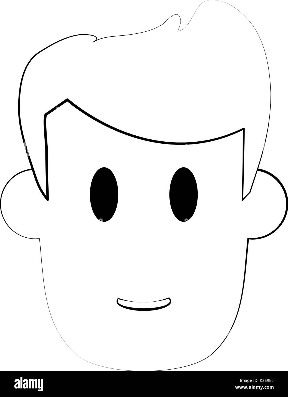flat line uncolored man head over white background vector ilustration ...