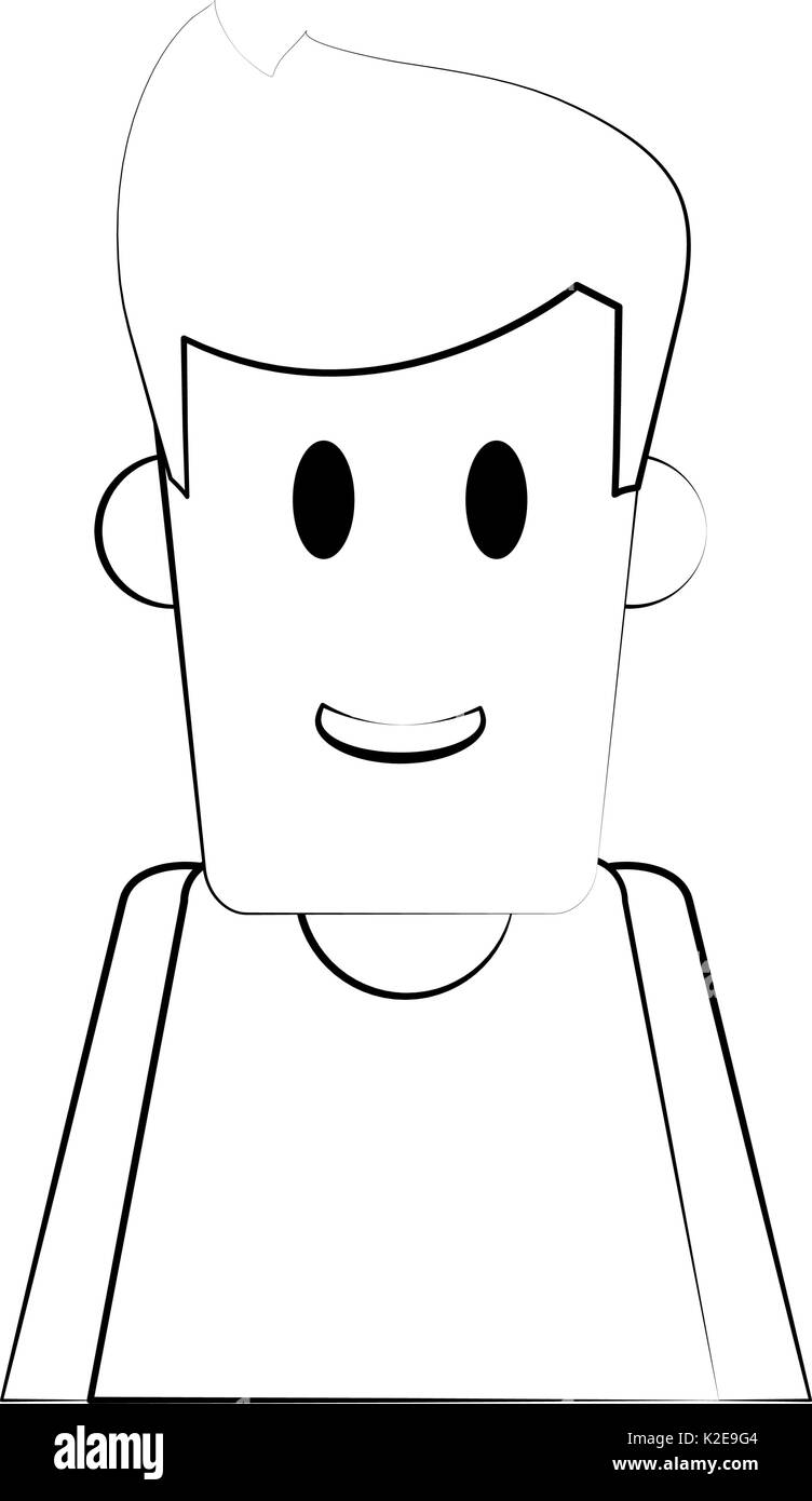 flat line uncolored man over white background vector illustration Stock ...