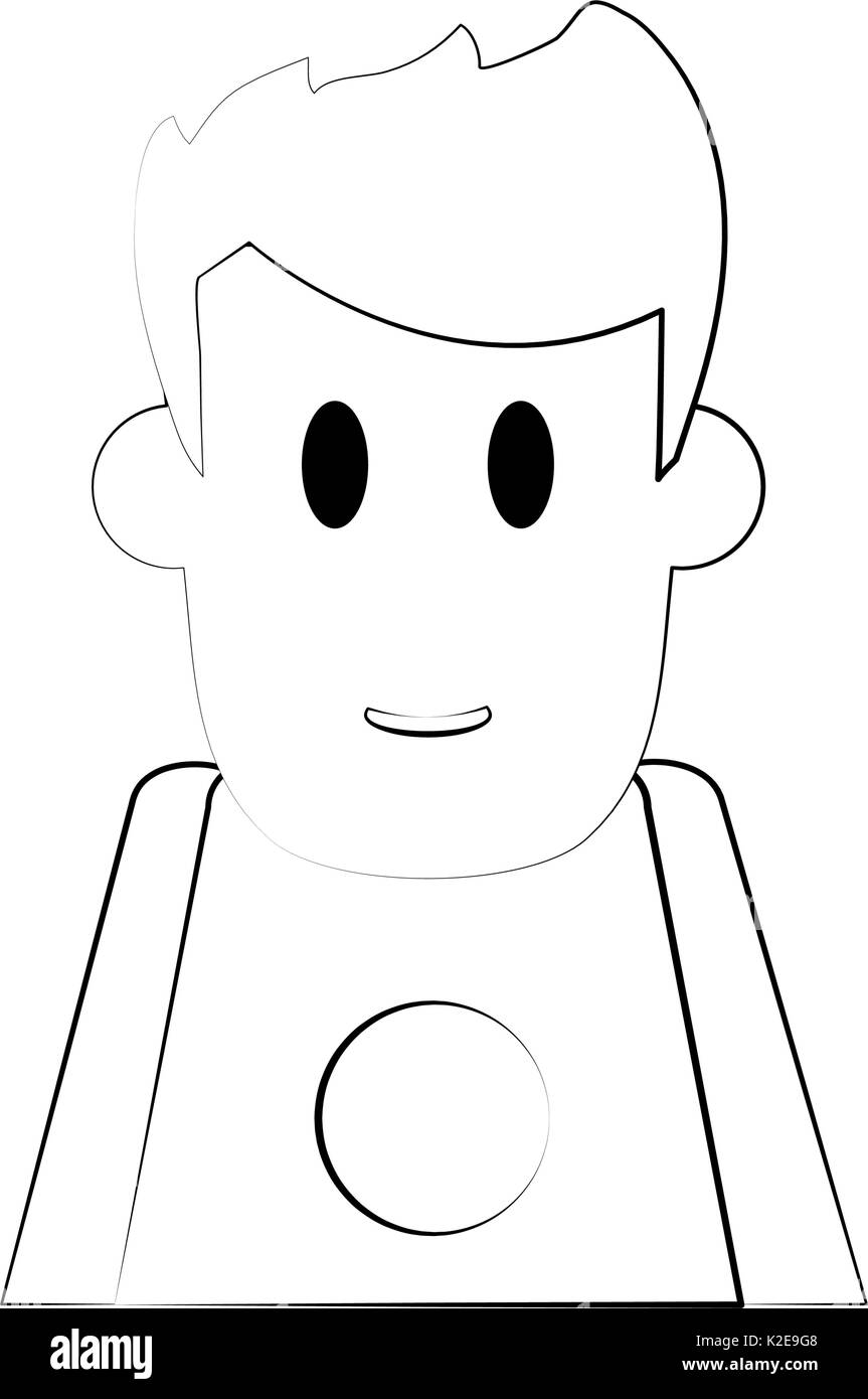 flat line uncolored man over white background vector ilustration Stock ...