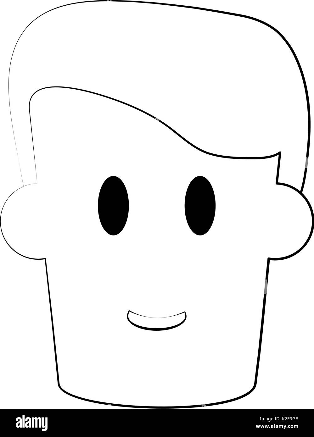 flat line uncolored man over white background vector ilustration Stock ...