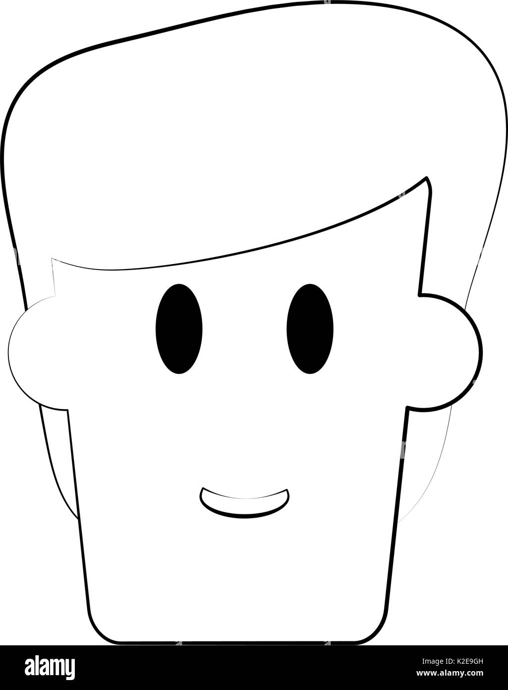 flat line uncolored man over white background vector ilustration Stock ...