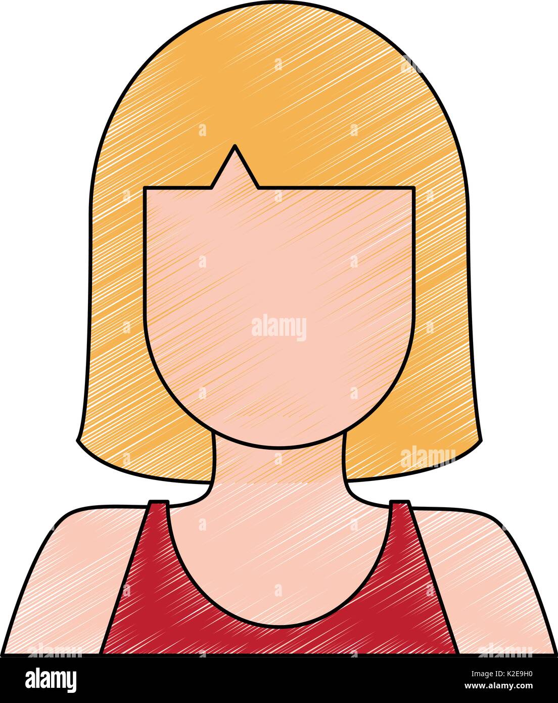 Colorful woman avatar doodle over white background vector illustration ...