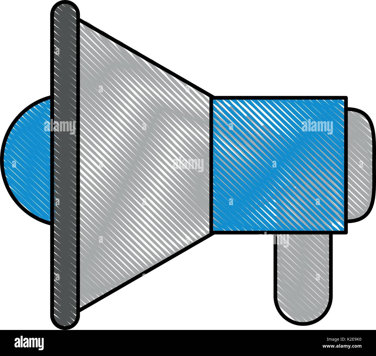 Colorful megaphone doodle over white background vector illustration ...