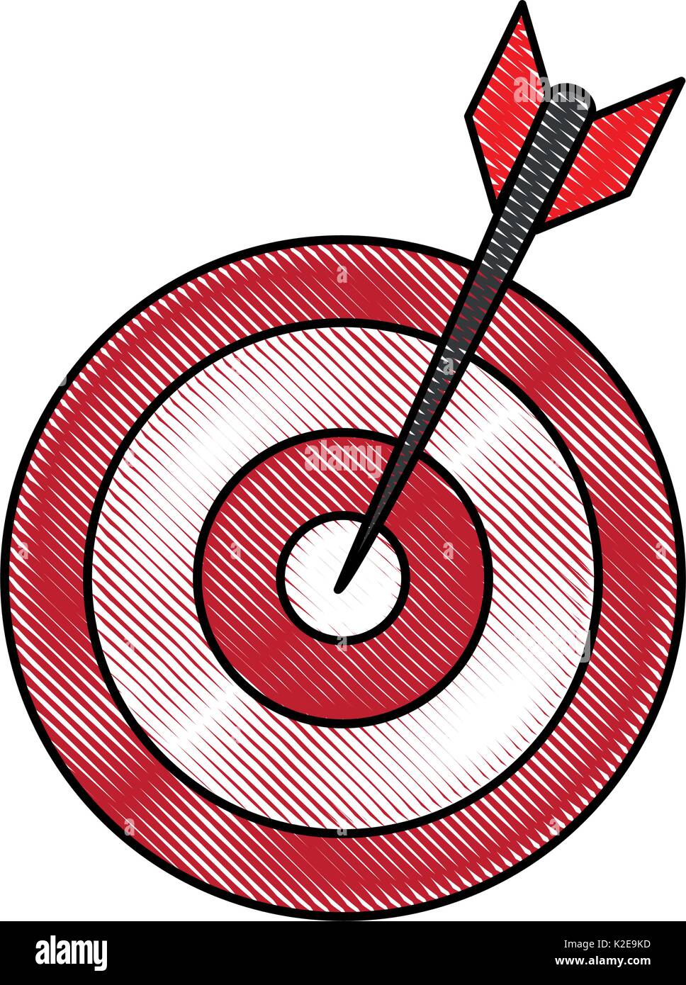 Colorful target doodle over white background vector illustration Stock ...