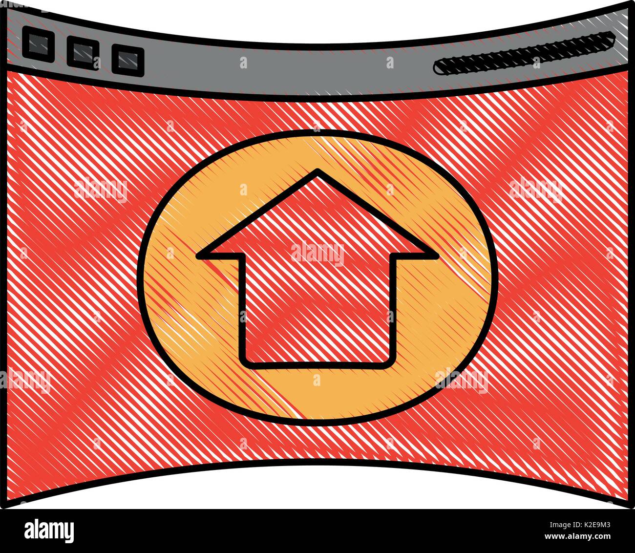 Colorful computer window doodle over white background vector ...