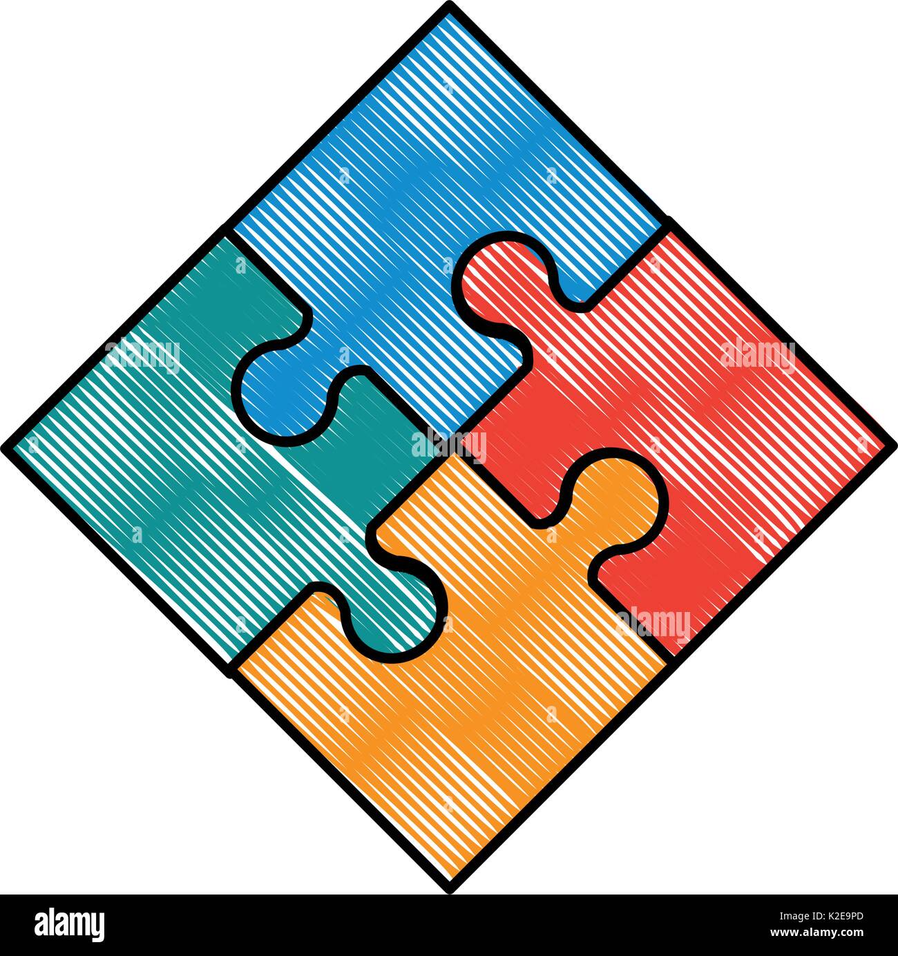 Colorful puzzle doodle over white background vector illustration Stock ...