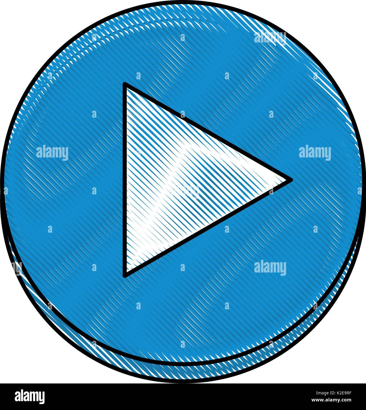 Colorful play button doodle over white background vector illustration ...